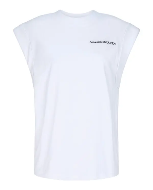 FERRAGAMO Logo Embroidered Cotton T-shirt - Optical White