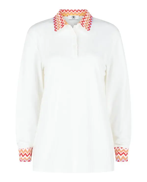 Missoni Polo Shirt With Zig Zag Details - White