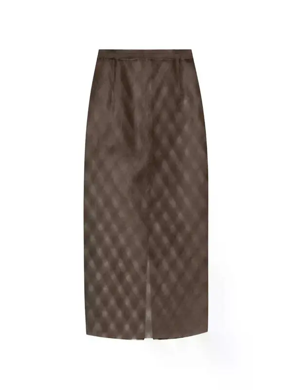 Auralee Jacquard Midi Skirt - Brown