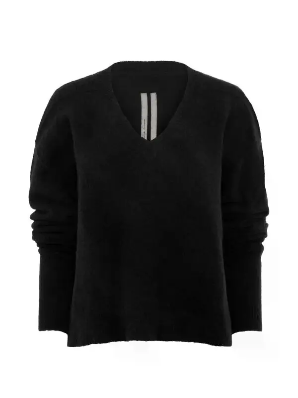 Rick Owens V-neck Long-sleeve Sweater - Black