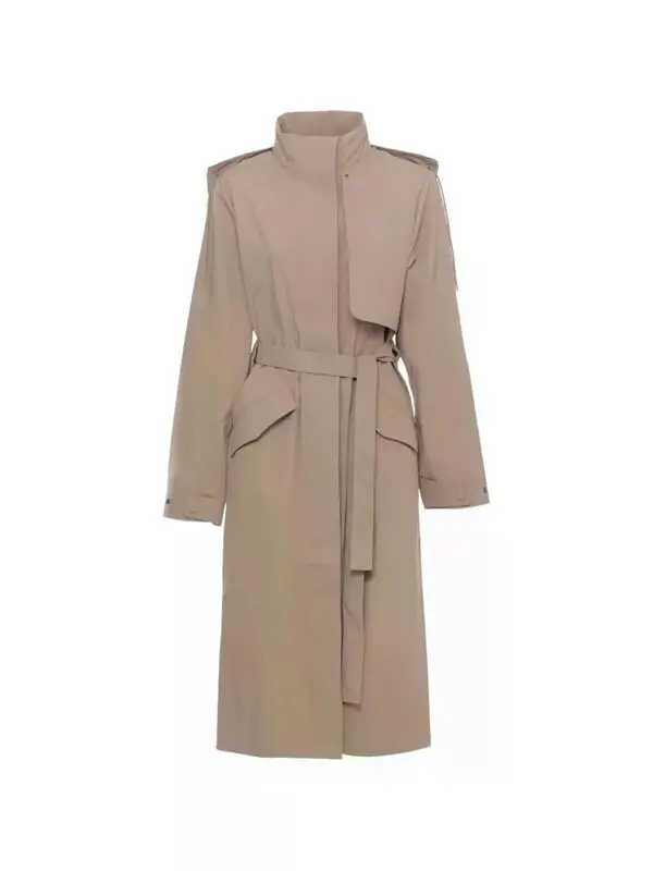 Rains Belted Hooded Coat - Neutrals