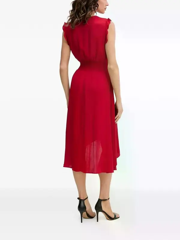 MORGAN Wally Ruffled V-neck Mini Dress