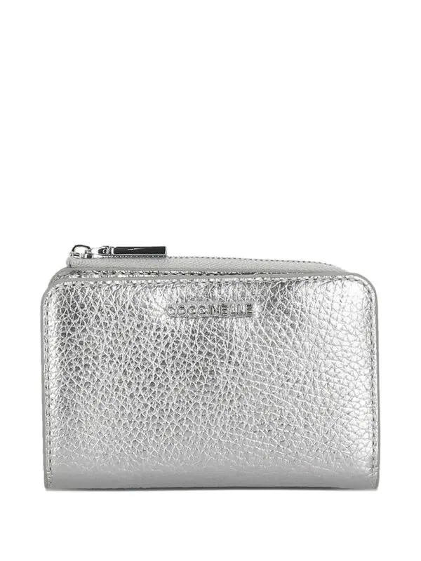 COCCINELLE Metallic Zip Wallet - Silver