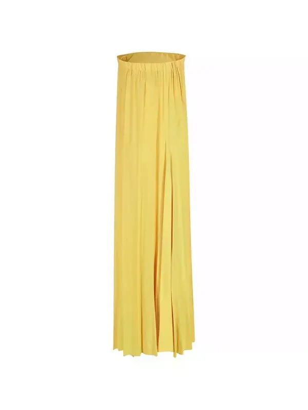 SEMICOUTURE Zoey Strapless Midi Dress - Yellow