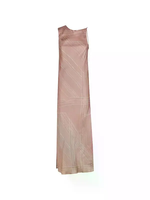 ALYSI Asymmetric Striped Maxi Dress - Pink