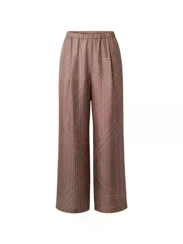 ALYSI Patterned Palazzo Trousers - Brown