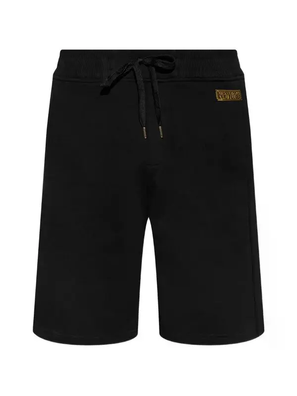 Versace Logo Drawstring Shorts - Black