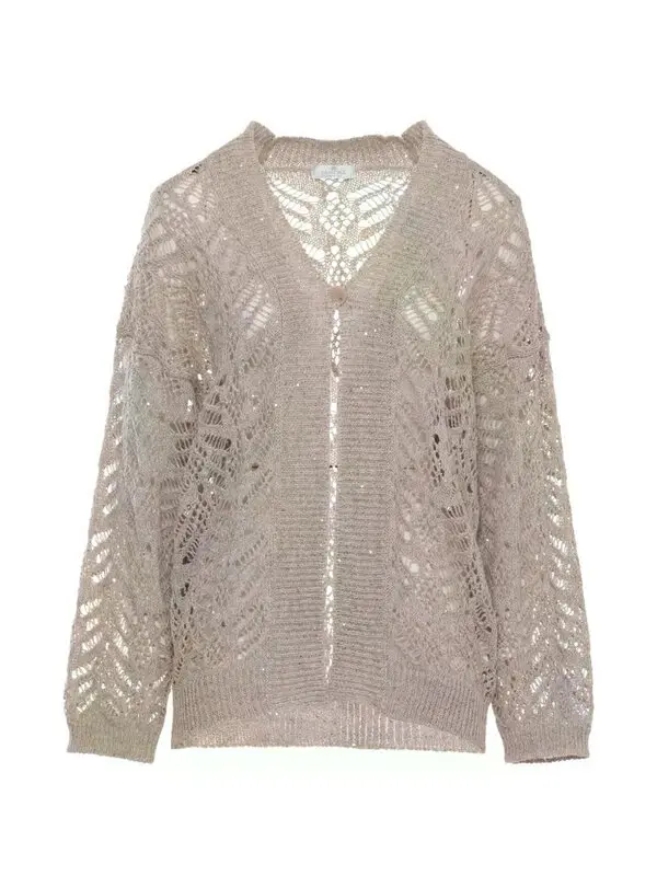 PANICALE Openwork Cardigan - Neutrals