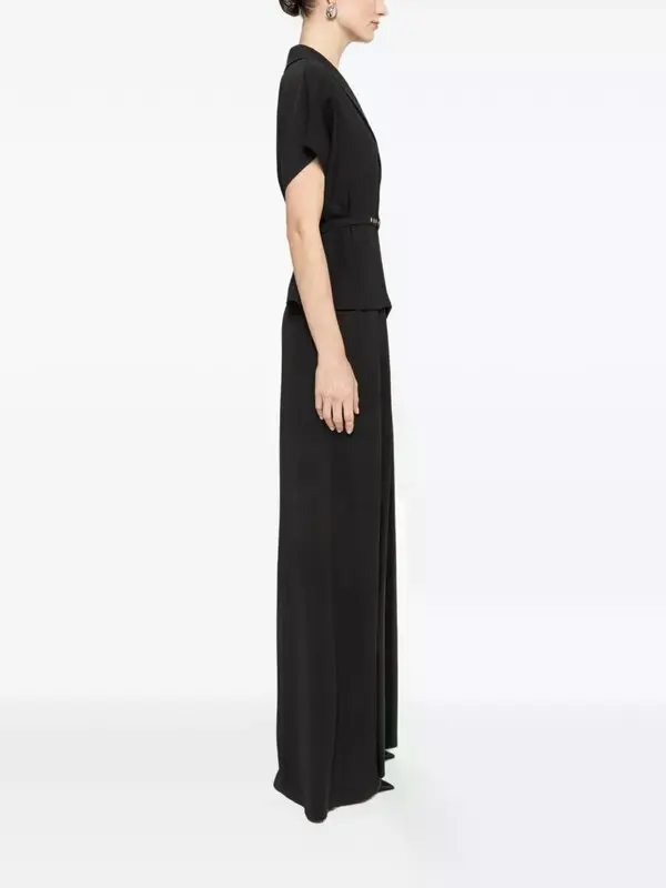 NISSA Belted V-neck Top