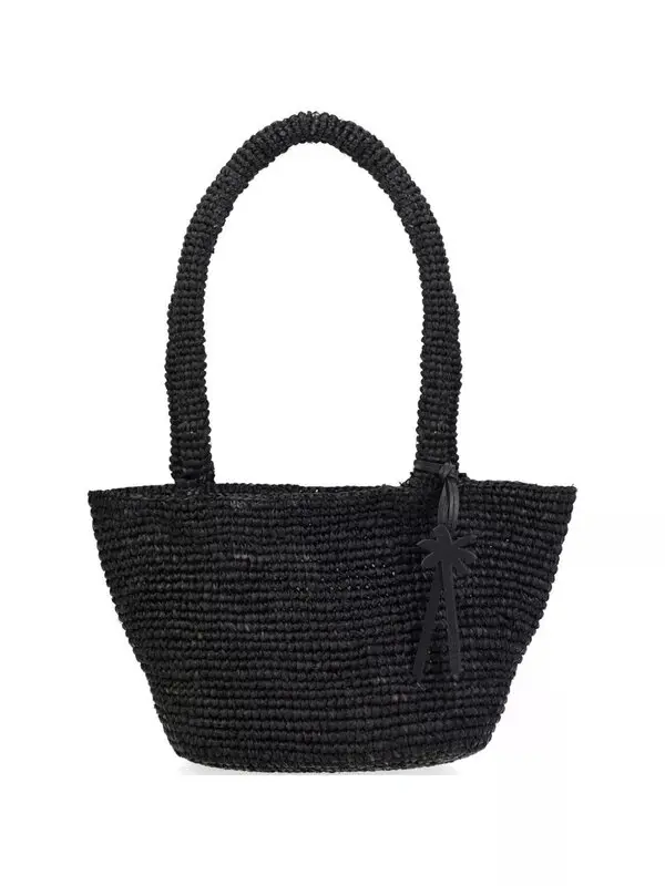 Manebí Palm Raffia Shoulder Bag - Black