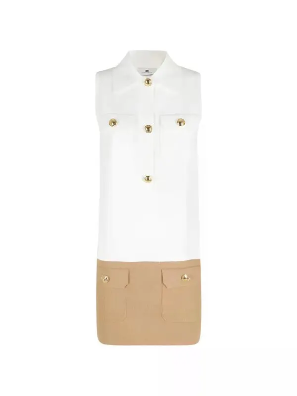 Elisabetta Franchi Collared Shirtdress With Pockets - White