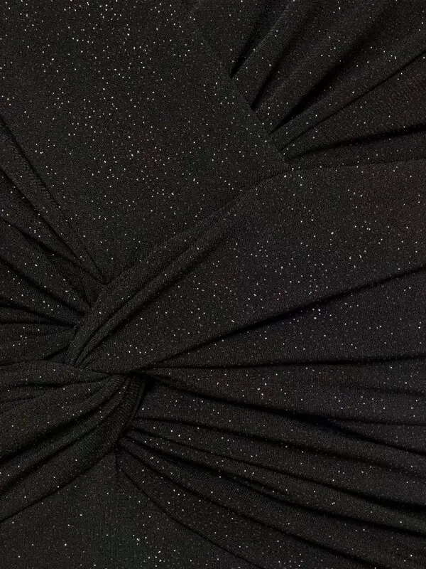 NISSA Glitter Embellished Maxi Dress - Black