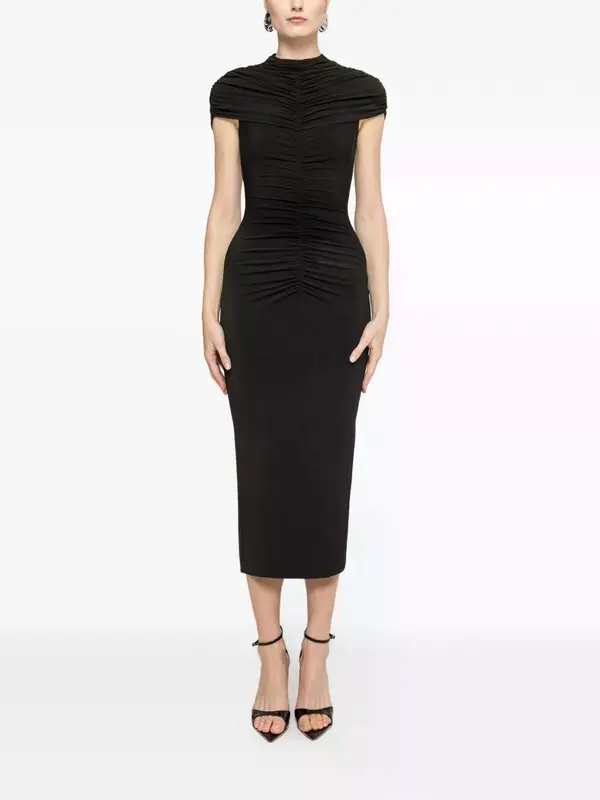 NISSA Ruched Midi Dress
