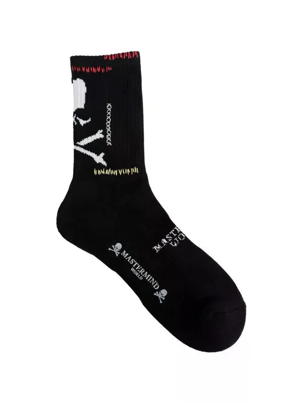 MASTERMIND WORLD Skull Intarsia Socks - Black