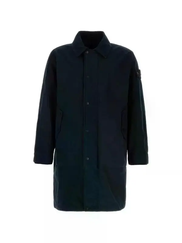 Stone Island Polyester Blend Trench Coat - Blue