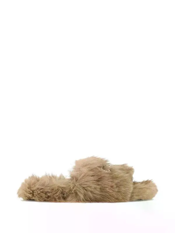 Balenciaga Furry Slippers - Neutrals