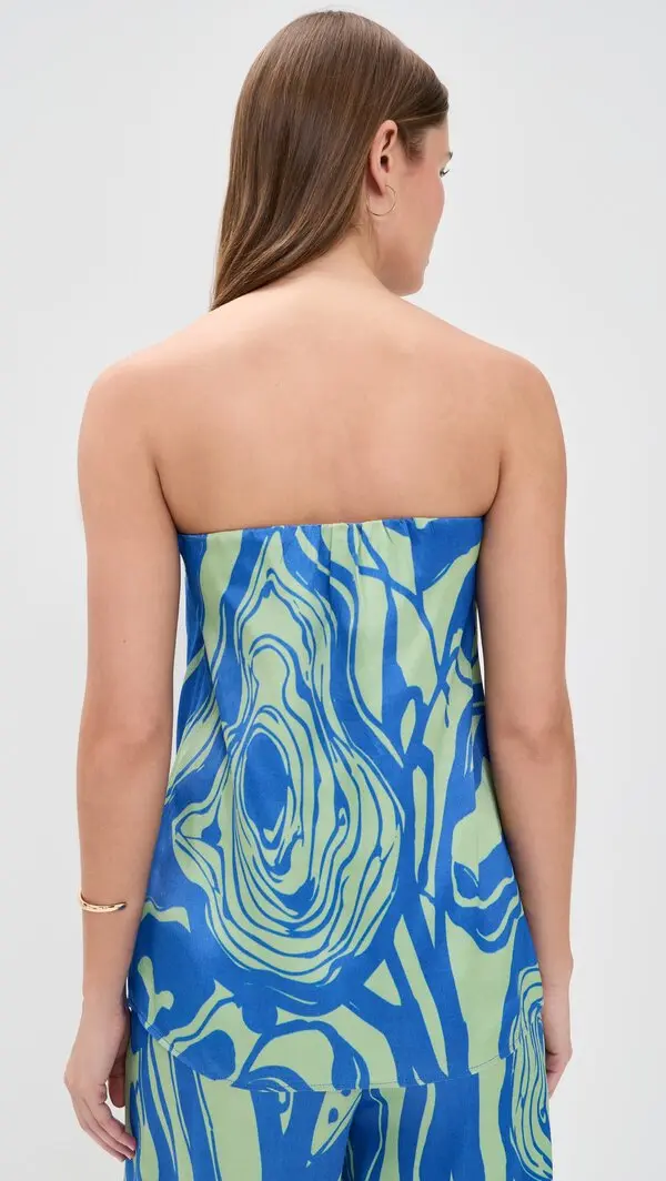 DIARRABLU Anais Strapless Abstract Print Top