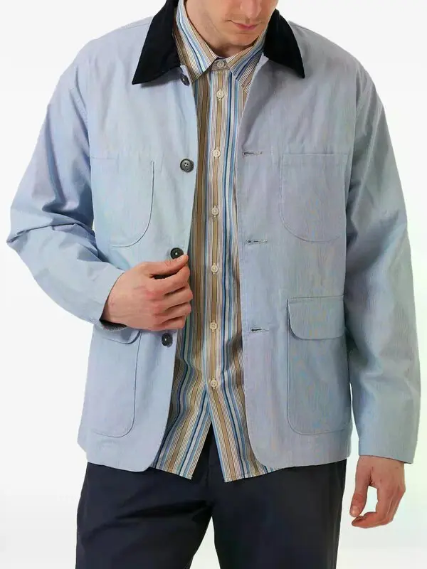 Universal Works Contrast Collar Shirt Jacket - Blue