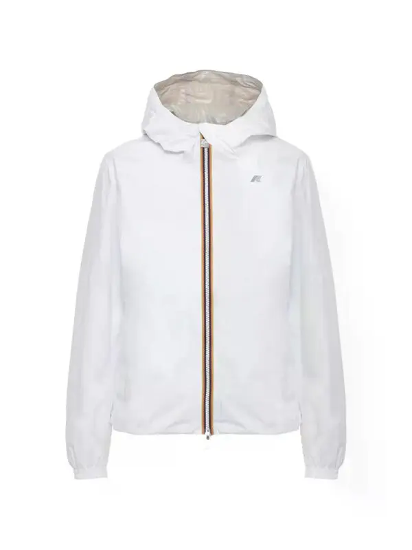 K-WAY Hoodie Logo-detail Jacket - White