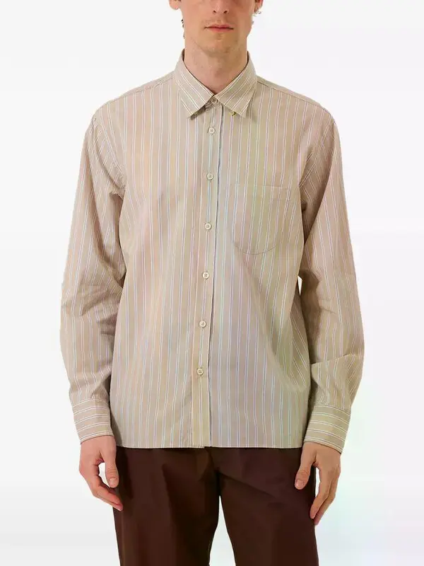 Universal Works Lazy Day Striped Pocket Shirt - Neutrals