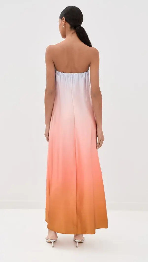 Sablyn Strapless Silk Ombre Maxi Dress