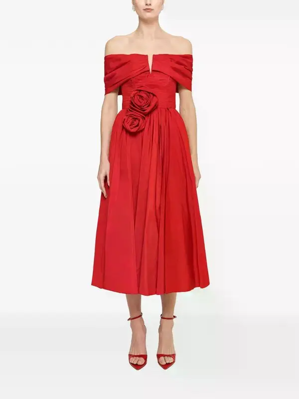 NISSA Off-shoulder Floral A-line Dress