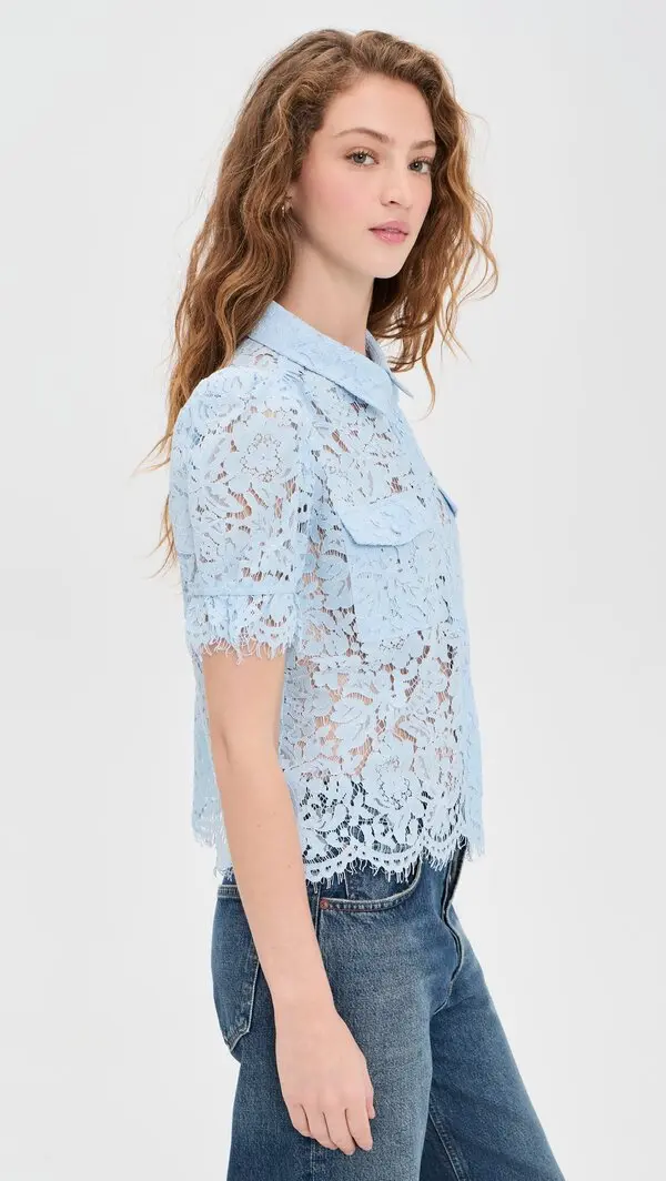 Generation Love Mina Lace Button-down Shirt