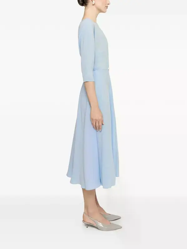 NISSA Pearl-detail Crepe Midi Dress