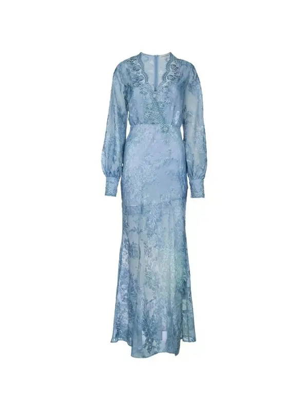 ERMANNO FIRENZE Lace Floral Dress - Blue