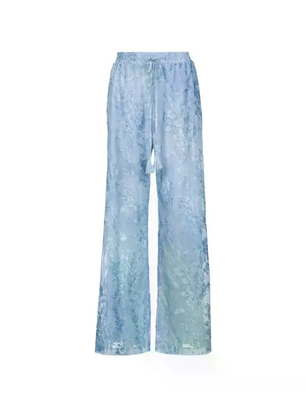 ERMANNO FIRENZE Patterned-jacquard Trousers - Blue