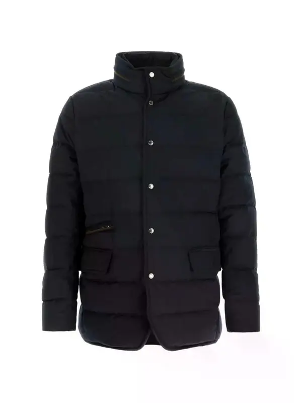 MOORER Button Down Padded Jacket - Blue