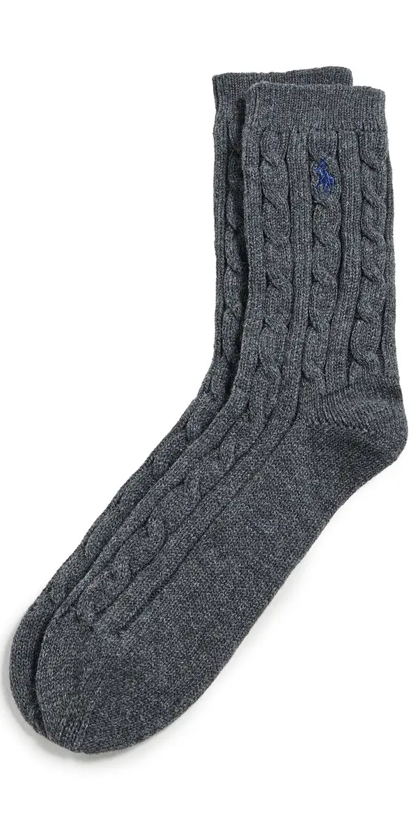 Polo Ralph Lauren Cable Knit Socks - Grey Heather