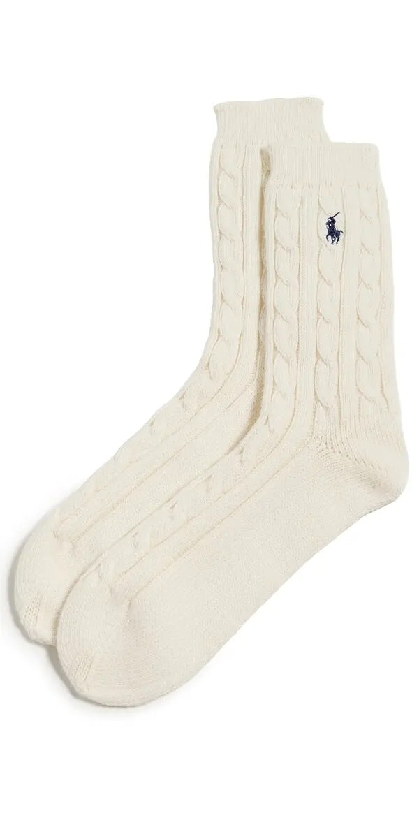 Polo Ralph Lauren Cable Knit Socks - Ivory