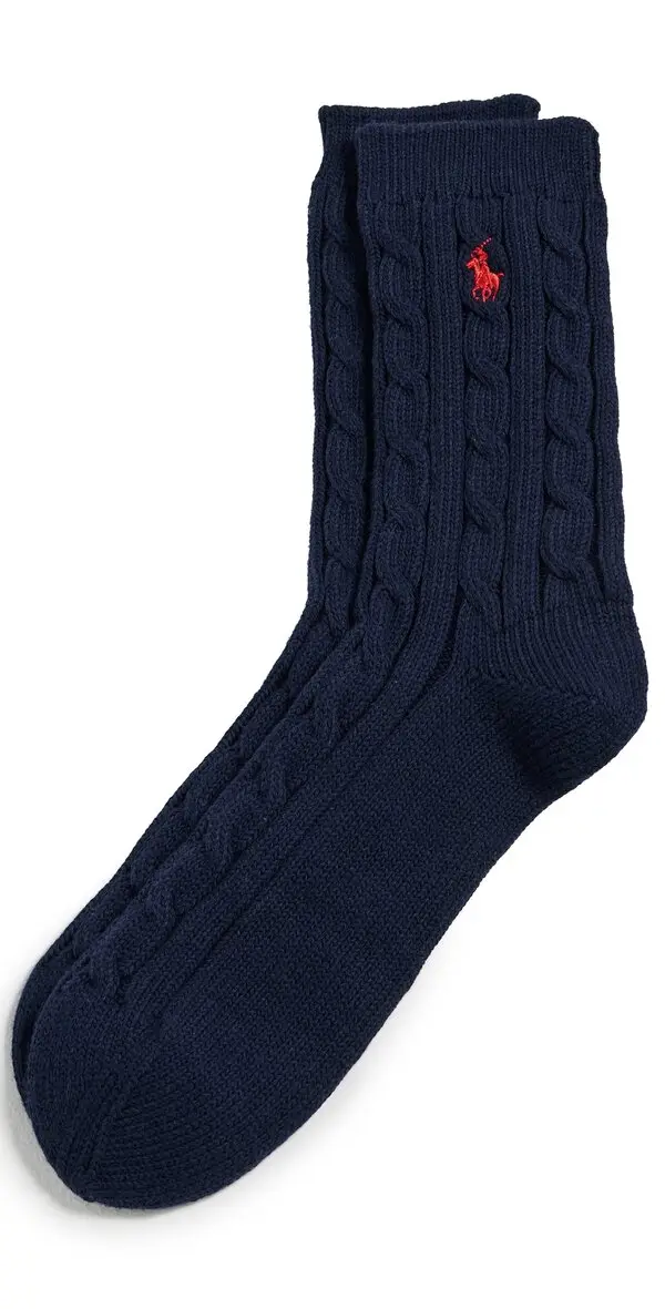 Polo Ralph Lauren Cable Knit Socks - Navy