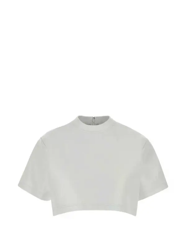 Balenciaga Leather Crop Top - Grey