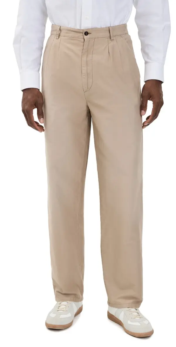MAISON MARGIELA Pleated Trousers - Beige