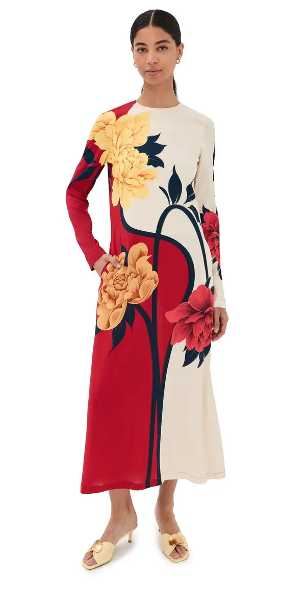 La DoubleJ Long Sleeve Maxi Dress - Queen Peony Placee