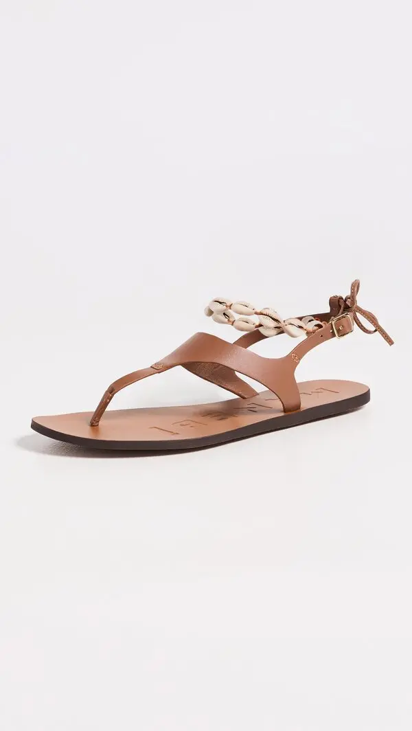 Manebí Leather Shell Embellished Sandals