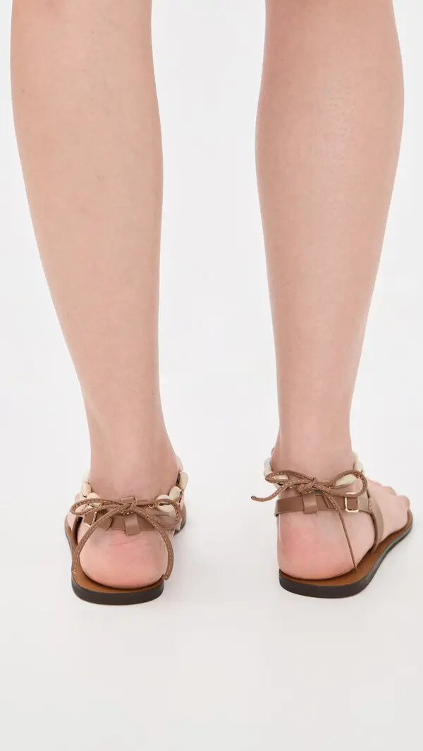 Manebí Leather Shell Embellished Sandals