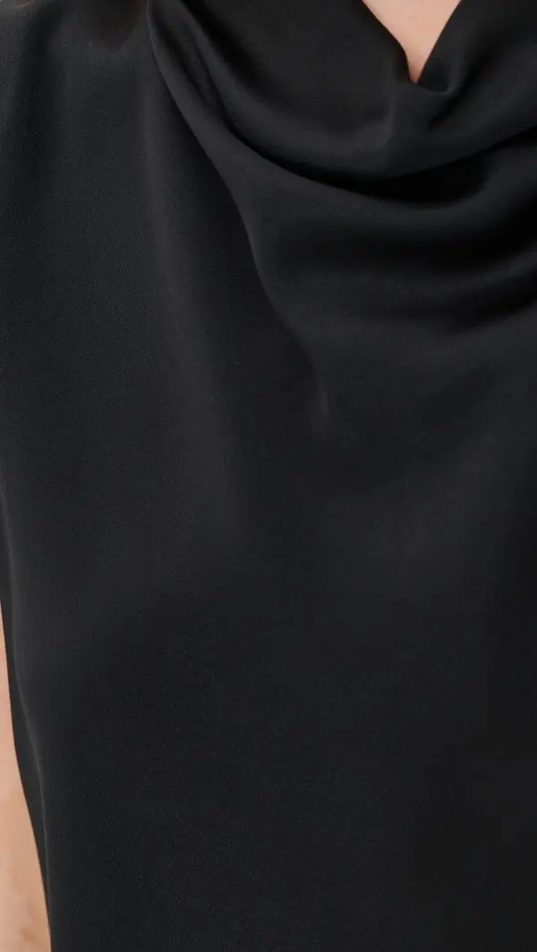 Vince Cropped Cowl Neck Top - Black