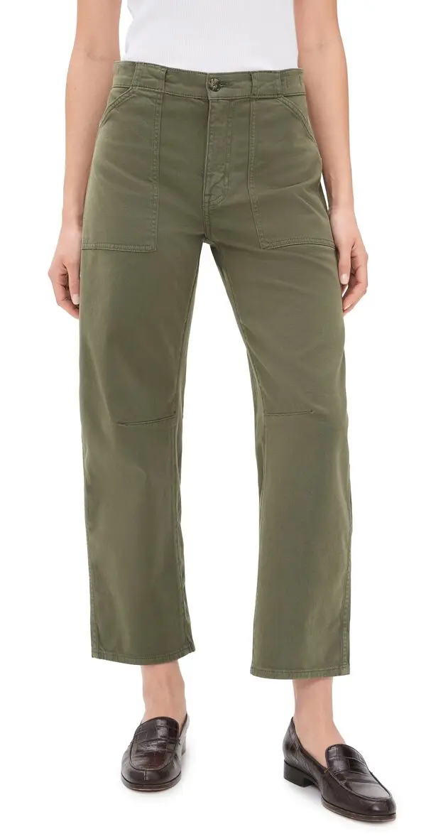 Madewell Darted Barrel Leg Utility Trousers - Faded Ivy