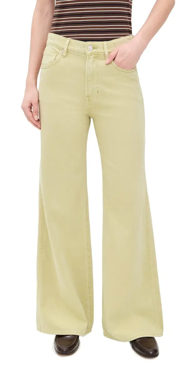 Veronica Beard Kasey Mid-rise Wide-leg Jeans - Pistachio