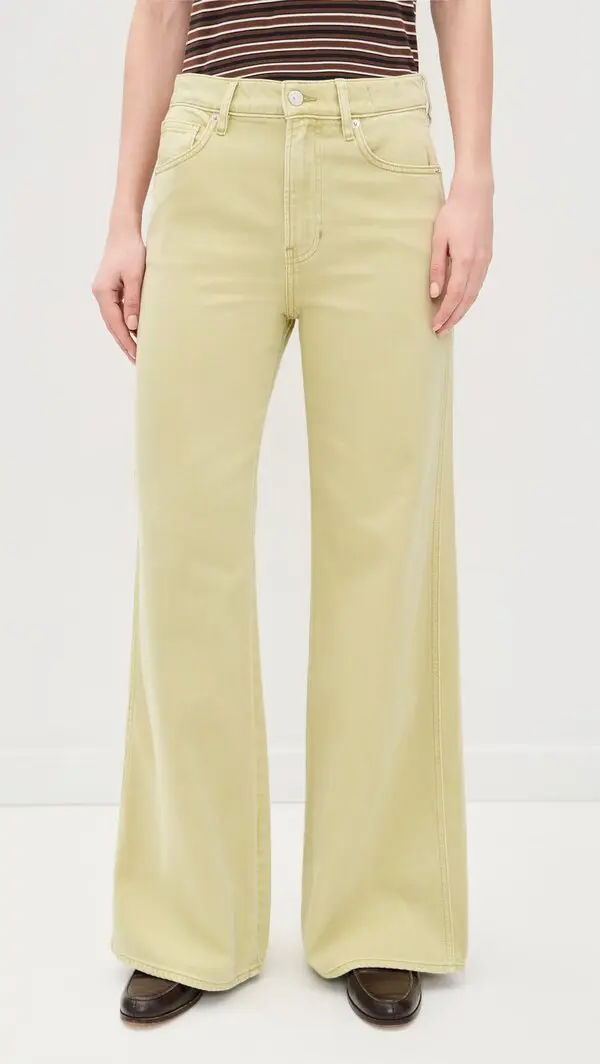 Veronica Beard Kasey Mid-rise Wide-leg Jeans - Pistachio