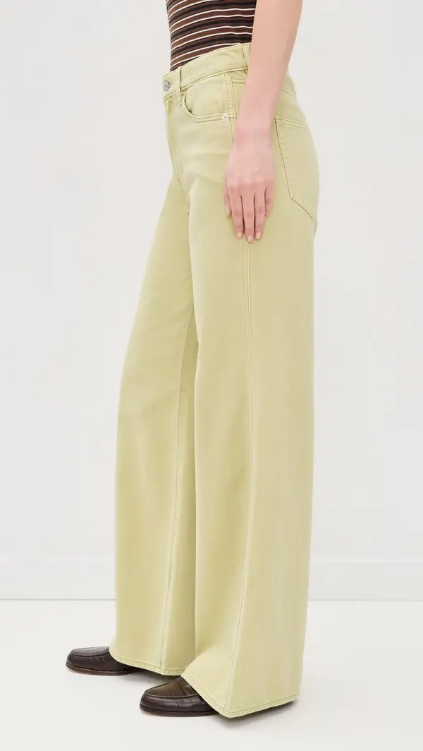 Veronica Beard Kasey Mid-rise Wide-leg Jeans - Pistachio