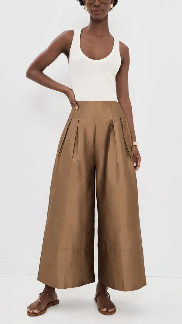 Chan Luu Techno Taffeta Trousers - Bronze