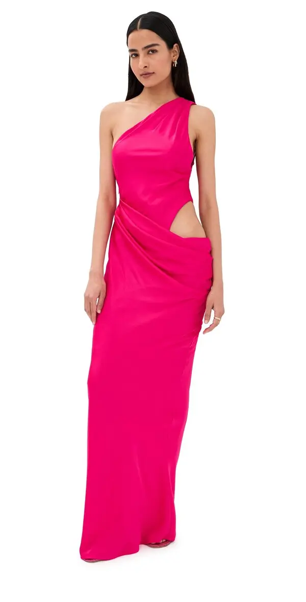 Misha Collection The Isadora Satin Dress - Bright Rose