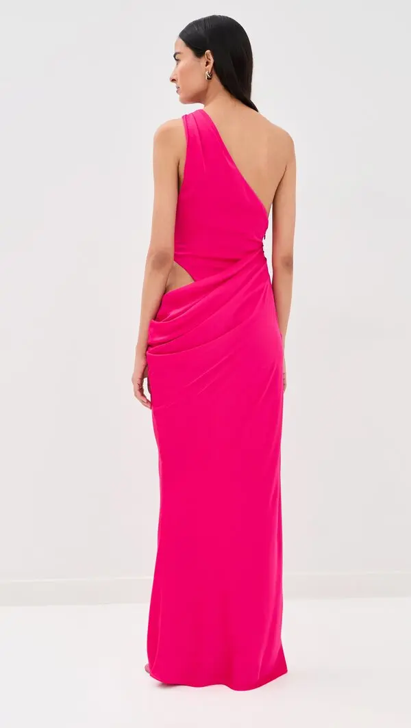 Misha Collection The Isadora Satin Maxi Dress - Bright Rose