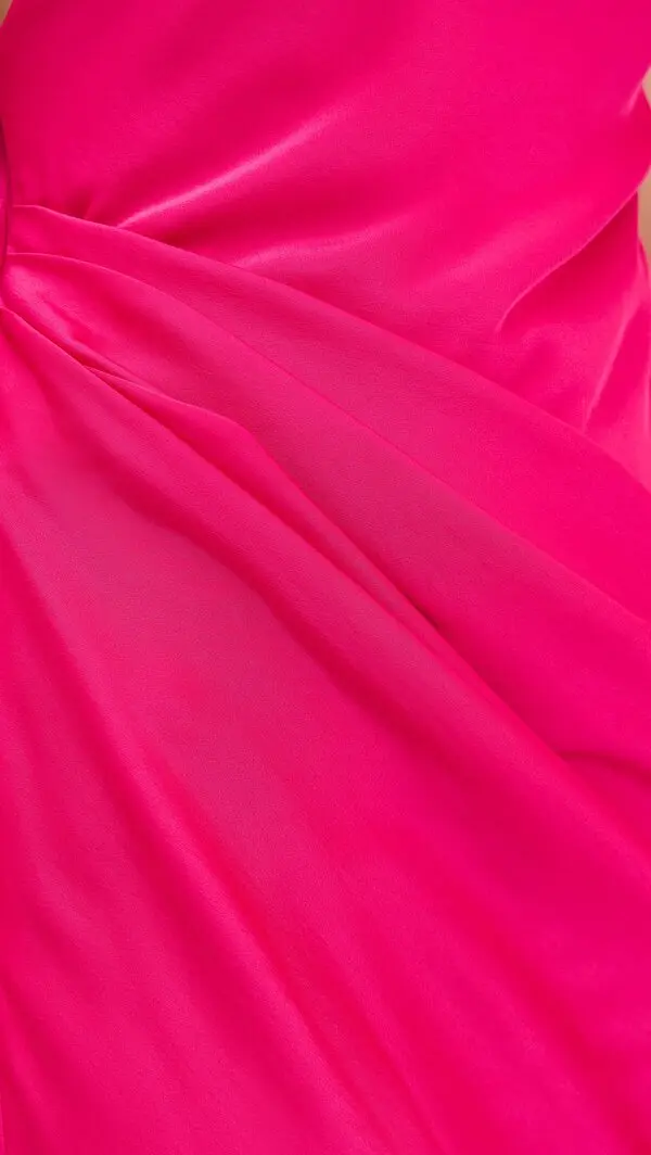 Misha Collection The Isadora Satin Maxi Dress - Bright Rose