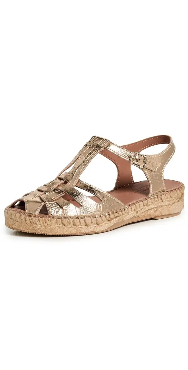 NAGUISA Bemol Fisherman Espadrilles - Light Gold
