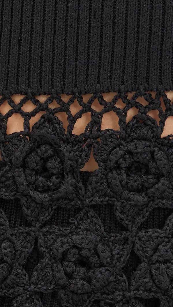 GANNI Fine Cotton Rib Crochet Vest